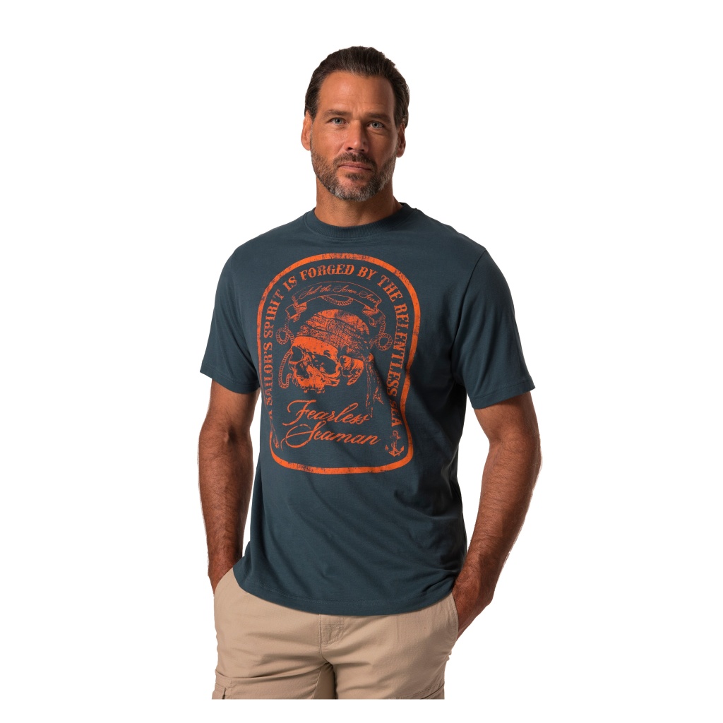 Tričko ve velkých velikostech JP1880 T-Shirt Fearless Seaman Blue - MotleyDenim.cz